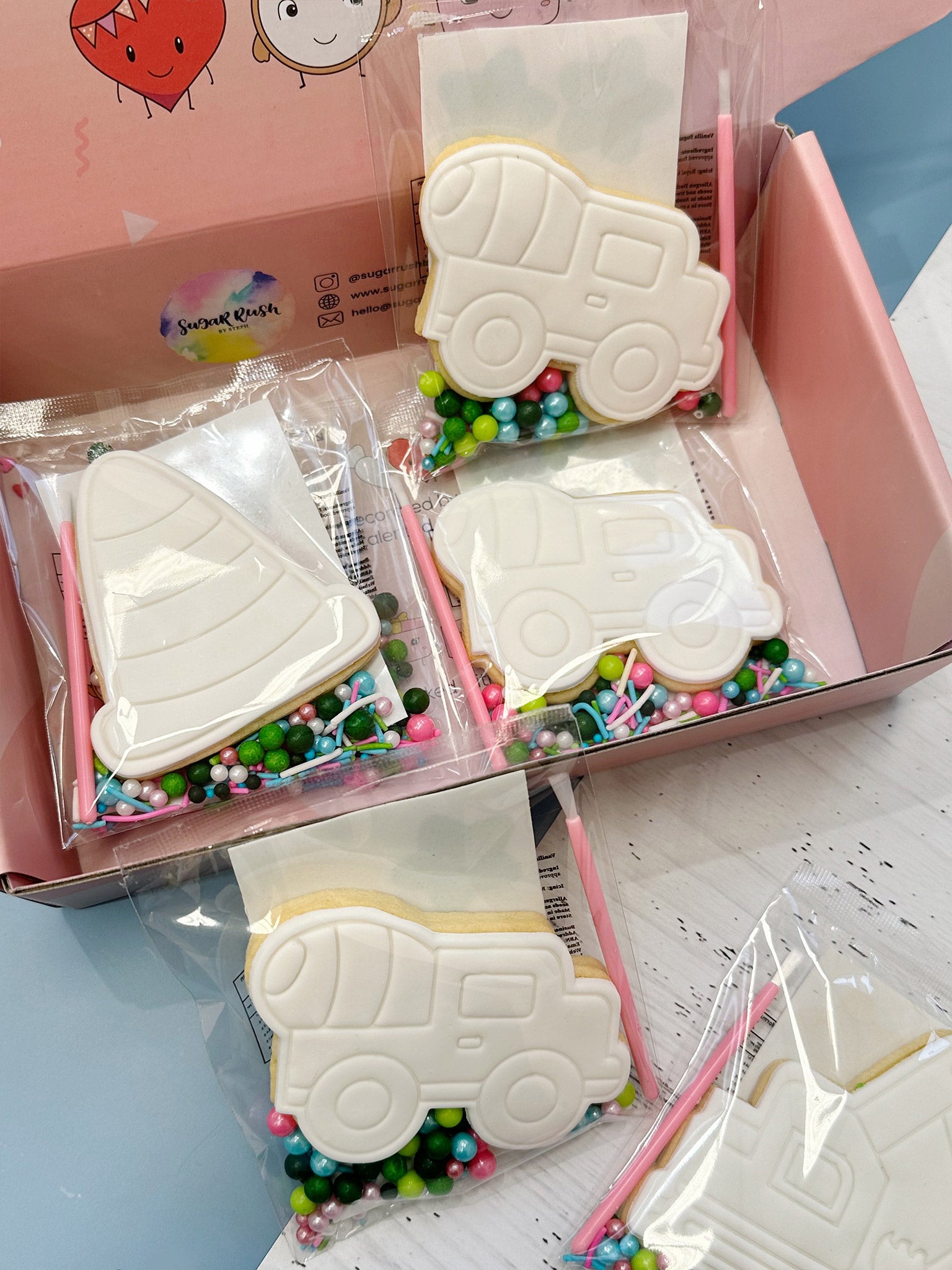 Paint Your Own Construction Cookies | School Holiday Cookie Activities