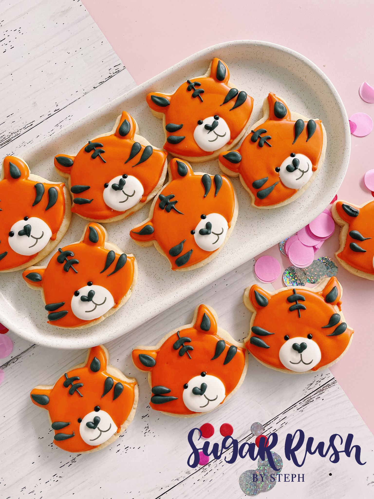 Tiger-riffic! | Buy Cute Royal Icing Animal Tiger Cookies for Kids
